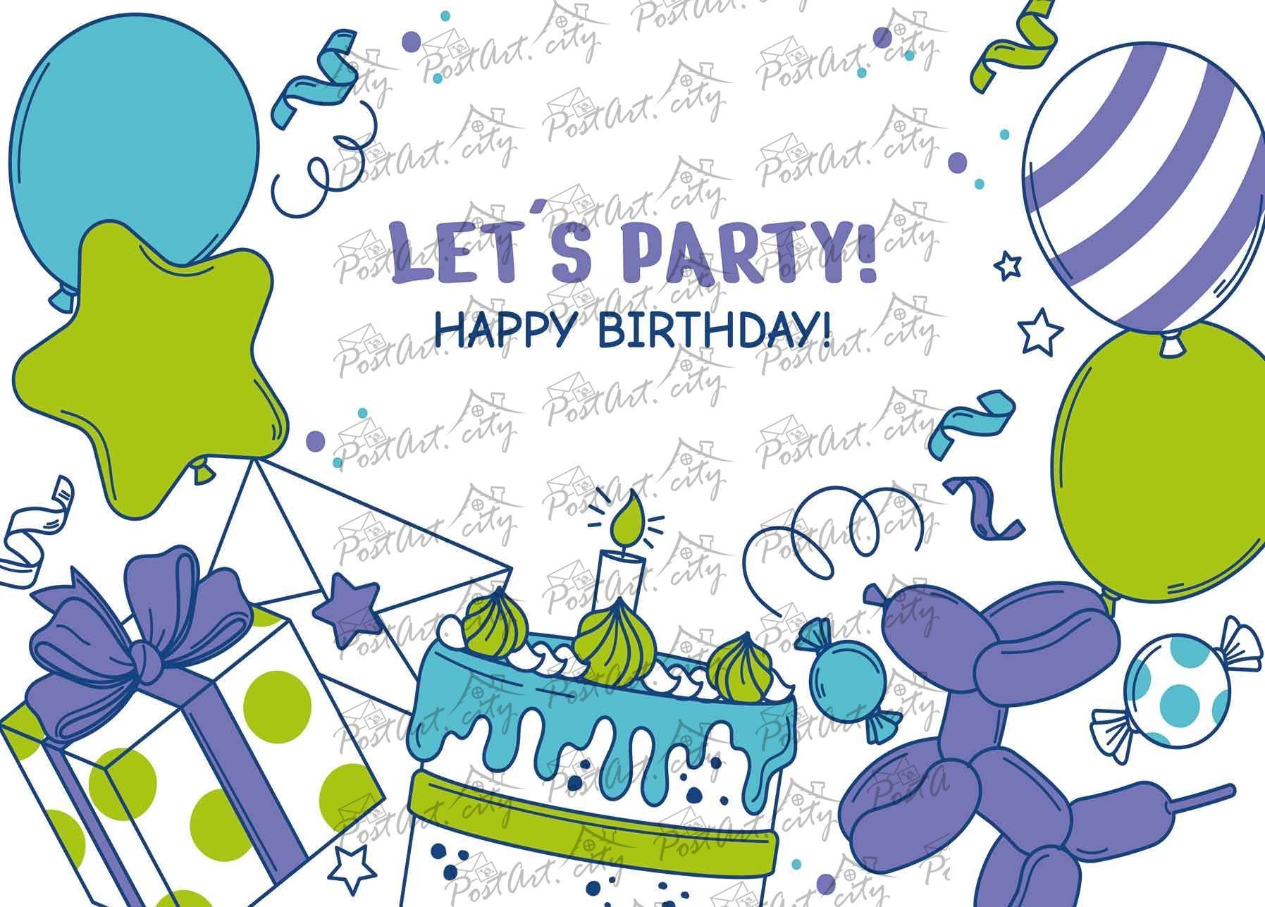 Postcard "Happy Birthday" (26-6) - PostArt City